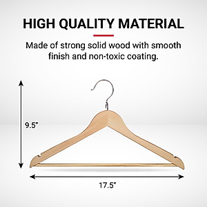 Proman Products - Kascade Hangers, Space Saving Hangers, Customize Your Closet Organization (Natural Color, 50-Pack)