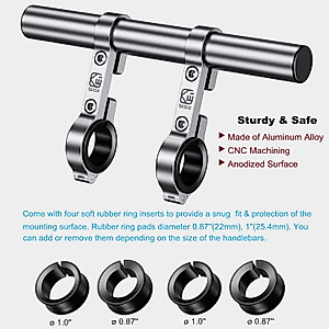 BRCOVAN Aluminum Alloy Handlebar Extensions for Bicycle & Motorcycle, Bike Handlebar Extender with Double Mounting Clamp Holder, Fit for Handlebars Diameter 0.87'' to 1.26''