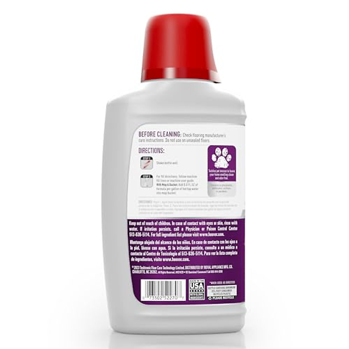 Hoover Pet Hard Floor Cleaner Solution, 32 oz., Jasmine Breeze Scent, Concentrated Pet Cleaning Formula, For Use on Sealed Vinyl, Sealed Hardwood, Tile and More, Pair with Hoover Hard Floor Machines