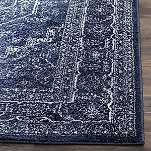 SAFAVIEH Adirondack Collection Area Rug - 8' x 10', Navy & Ivory, Oriental Medallion Design, Non-Shedding & Easy Care, Ideal for High Traffic Areas in Living Room, Bedroom (ADR108N)