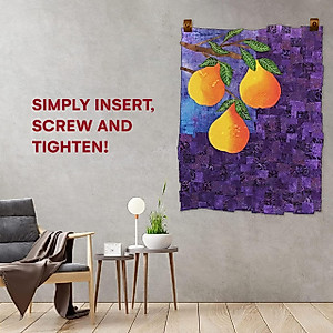 Precision Quilting Tools Quilting Supplies - Premium Wall Tapestry Hanger, Durable Large Tapestry Wall Hanging Clips with 2 Screws for Easy Display - Wood, 3.25 x 2 Inches - Dark Stain Finish