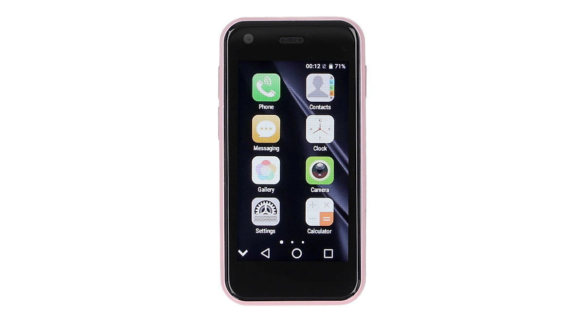 Compact Mini Smartphone with Dual Cameras - Sakura Pink