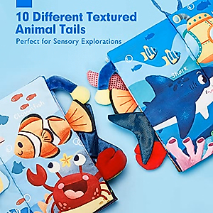 Baby Books 0-6 Months,Infant Tummy Time Toys High Contrast Sensory Baby Toys 6 to 12 Months Touch Feel Book Gift Christmas Stocking Stuffers for Boys Girls 0-3 Months Book Early Learning Stroller Toy