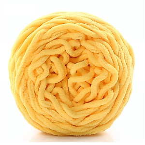 YingRen Pure Color Cute Soft Knitting Chunky Towelling Wool Ball Skein Scarf Yarn - Perfect for Any Knitting and Crochet Mini Project Blue 100g