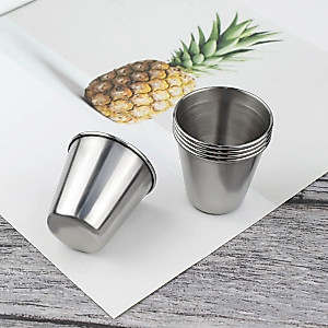 12 Pack Stainless Steel Shot Drinking Cups 1 Ounce Metal Shot Glasses Espresso Shot Cup Whiskey Shot Glass Drinking Tumbler for Wine Drinking Vessel for Home Bar Restaurant Travel Camping Party (30ml)