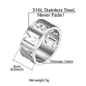 Personalized Name Ring for Men Women Stainless Steel Rings Custom Jewelry