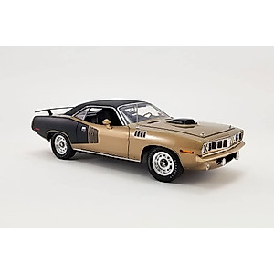 ModelToyCars 1971 Plymouth Hemi Barracuda w/Vinyl Top, Gold Leaf - Acme A1806126VT - 1/18 Scale Diecast Car
