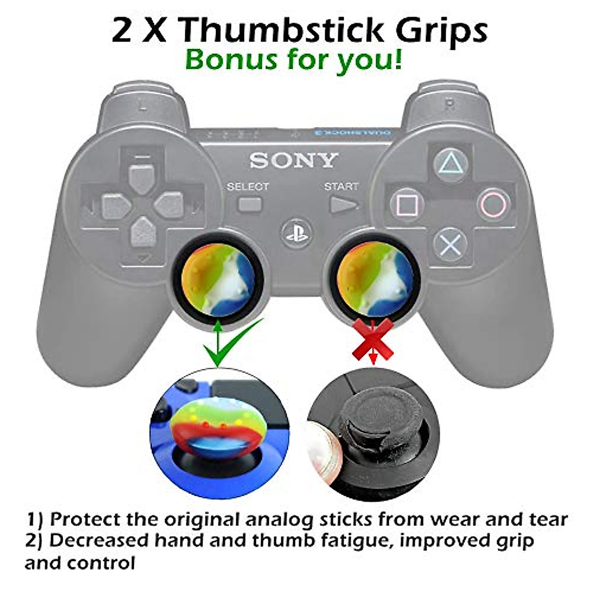 BATSOEASY 2 Pack 10ft PS3 Controller Charging Cable, USB 2.0 Type A to Mini B Cable Sync Cord for Sony Playstation 3 PS3/ PS3 Slim/PS Move Controllers, Cell Phones, Digital Cameras, TI-84 Plus CE etc