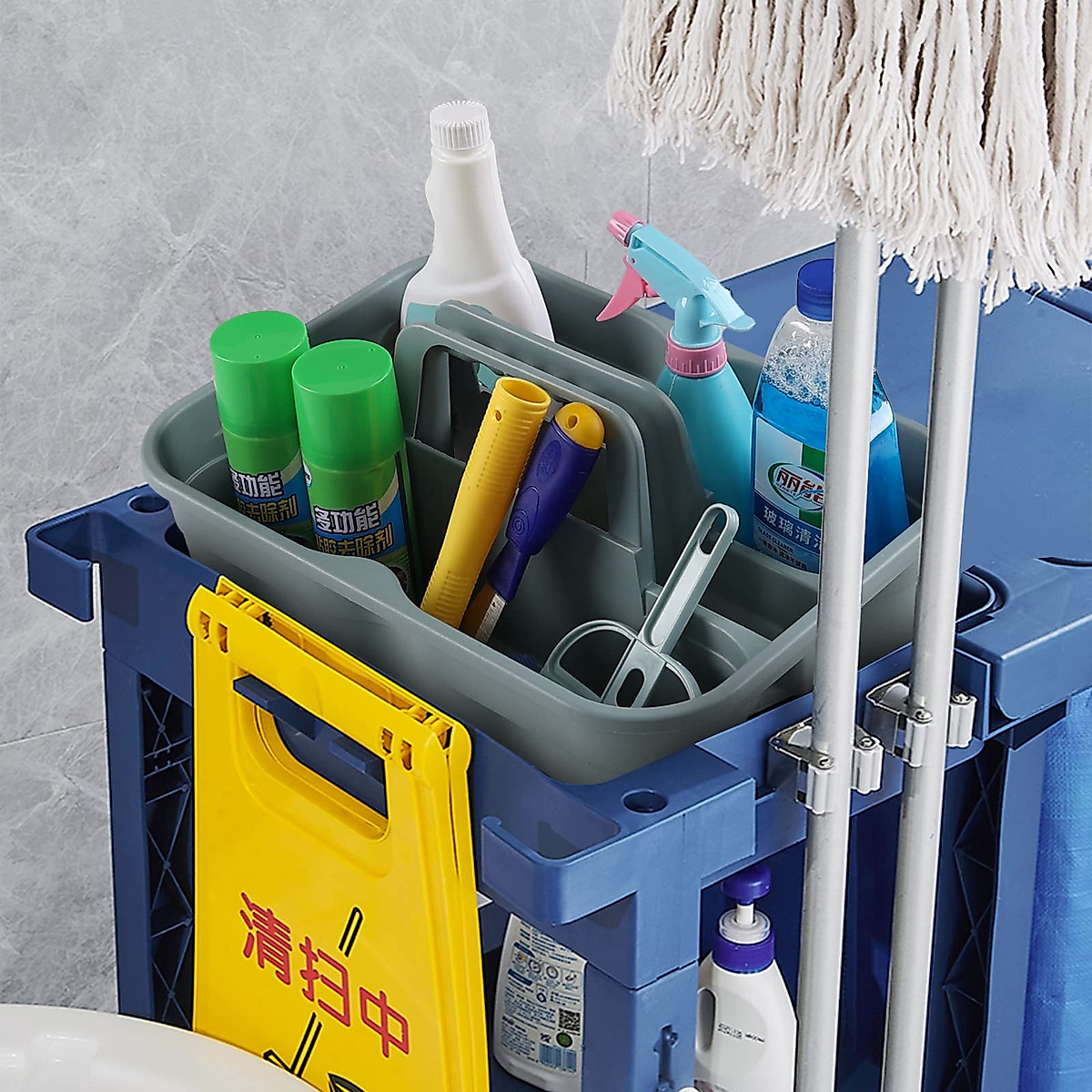 Drephia 6 Pack Cleaning Caddy, Plastic Carry Caddy with Handle for Dorm, Bathroom, Garden, Kitchen, Cleaning Supplies,Take-Out Drink