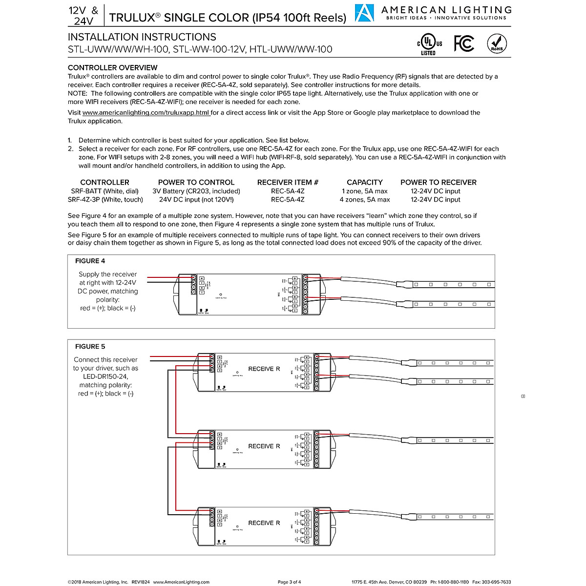 TRULUX STL-WW-100-MASTER STL-WW-100 IP54 Standard Grade LED Tape Light Reel, Reel-100ft, Warm White 3000K