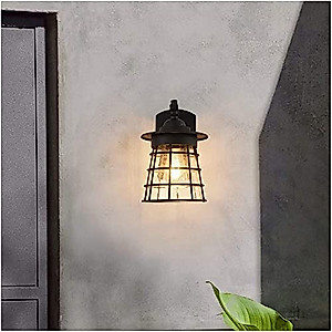 Porch Lamp LED Wall Lantern Exterior Waterproof Small Wall Light Black Outdoor Wall Sconce with Clear Glass Wall Mount Lighting Fixtures for Garden Patio Garage