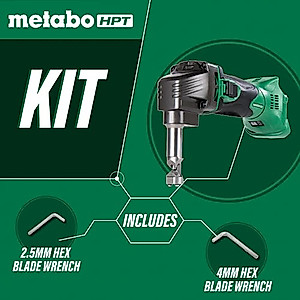 Metabo HPT 18V MultiVolt™ Cordless Nibbler | Tool Only - No Battery | For Ribbed Metal Panels | 180 Degree 3-Stop Die Holder | CN18DSLQ4