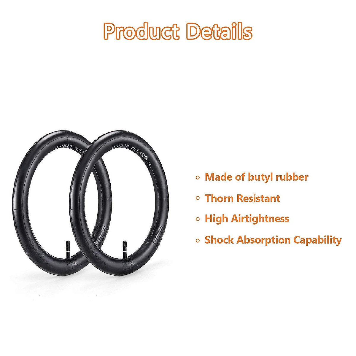 Cenipar 12.5x1.75/2.15'' Inner Tire Tubes,Premium Explosion Proof Front Wheel Replacement Tire Inner Tubes for All BOB Revolution, Royalbaby, and More Strollers, Pack of Two