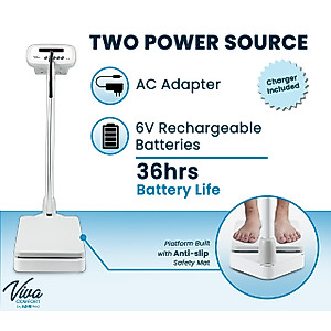 AdirMed Digital Physician Scale with Mechanical Height Rod - Eye-Level Measuring Station for Body Weight, Height & BMI - Ideal for Gyms, Medical Facilities & Rehabilitation Centers