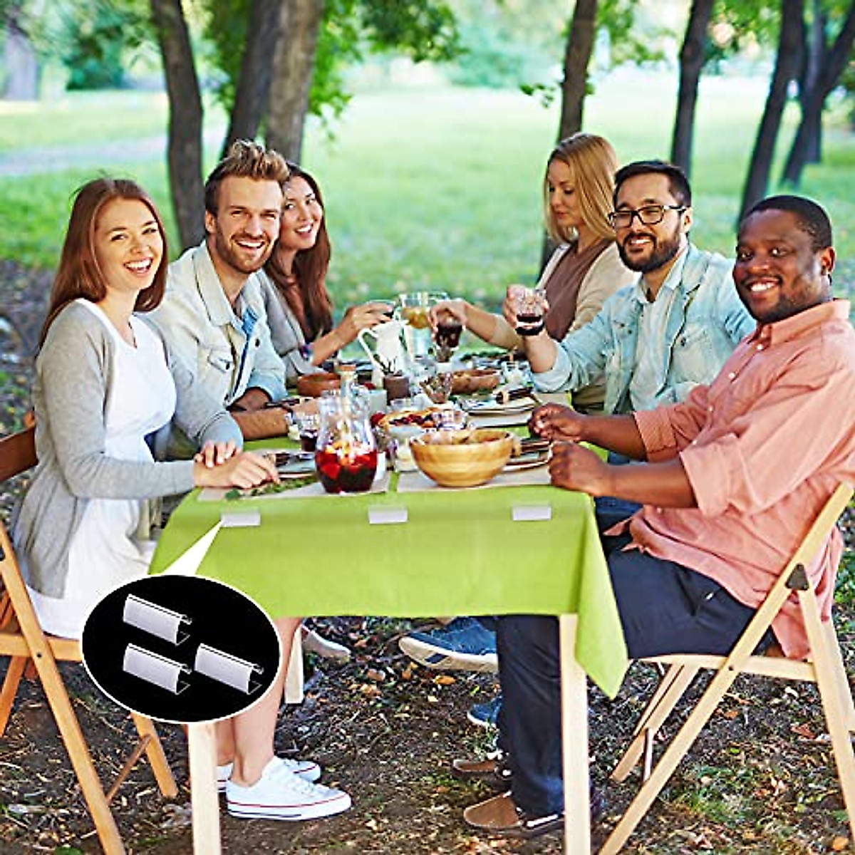 Table Skirting Clips Table Skirt Clips Table Cover Tablecloth Clips Clear Tablecloth Clips Clear Table Edge Clips for Indoor Outdoor Events Wedding Meeting Party Picnic Banquet (12 Pieces)