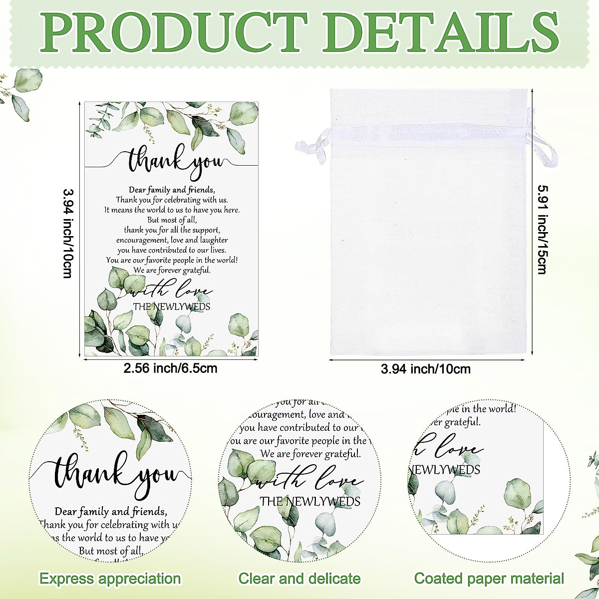 Uiifan 100 Sets Wedding Favors for Guests Acrylic Wedding Short Glasses Cheers to Love Clear Shot Glasses Wedding Wine Glasses with Thank You Cards Organza Bags for Wedding Party Souvenirs Gifts