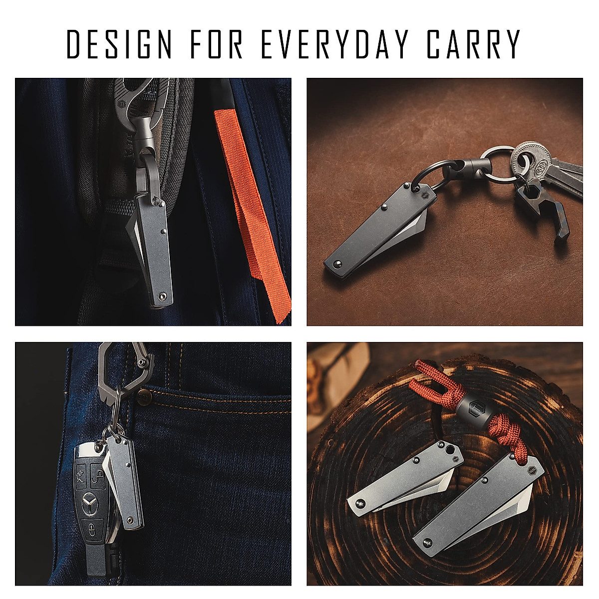 KeyUnity KK03S Small Folding Knife Fixed Blade Knife, Stainless Steel EDC Pocket Knife for men & Women