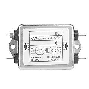 Power EMI Filter 115V/250V 20A 50/60Hz Noise Suppressor AC Power Line EMI Filter Terminal CW4L2-20A-T