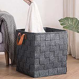 YOUDENOVA Laundry Hamper Felt Extra Large (88.2L) Organizer Storage Blanket Baskets with Handle for Living Room,Laundry Room