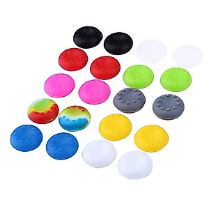 4PCS Silicone Thumb Stick Grips Caps Analog Thumbstick Cover for PS5 PS3 PS4 PS4 Pro Slim Xbox One Xbox 360 Joystick Cap (Black)