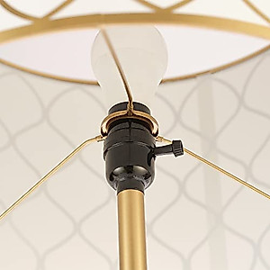 Globe Electric Novogratz x 65787 Kinsley 65" Floor Lamp, Matte Brass, Metal Mesh Over Cotton Shade