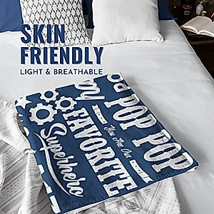 INNObeta Pop Pop Gifts, Gifts for Grandpa, Throw Blanket for Grandfather, Presents from Granddaughters Grandsons for Christmas, Birthday, Father's Day - 50" x 65" Pop Pop