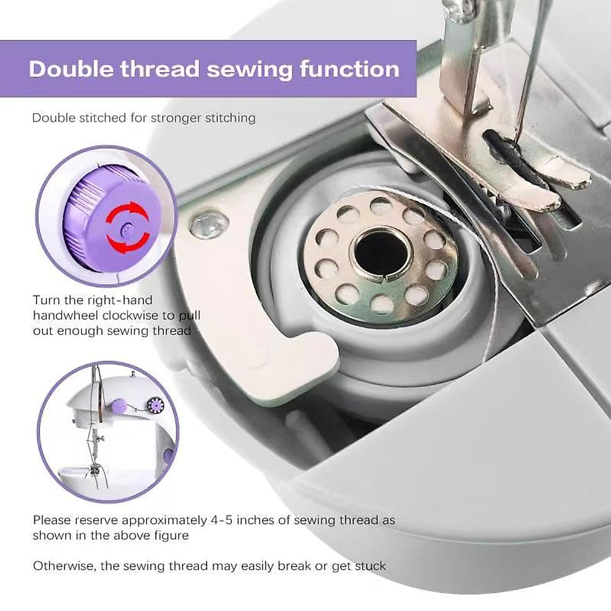 Mini Sewing Machine for Beginners, Easy Portable Sewing Machine for Kids Lightweight, Small Household Electric Handheld Sewing Upgraded Portable Household Kids Beginners Travel Automatic Sewing Machine