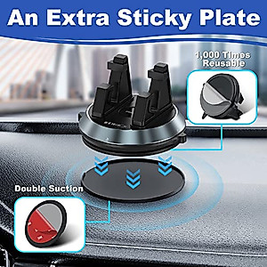 MEIDI Dashboard Phone Holder, Car Phone Holder Mount, Removable Car Cell Phone Cradle, Rotatable Desk Phone Holder for Car, Compatible with All Smart Phones