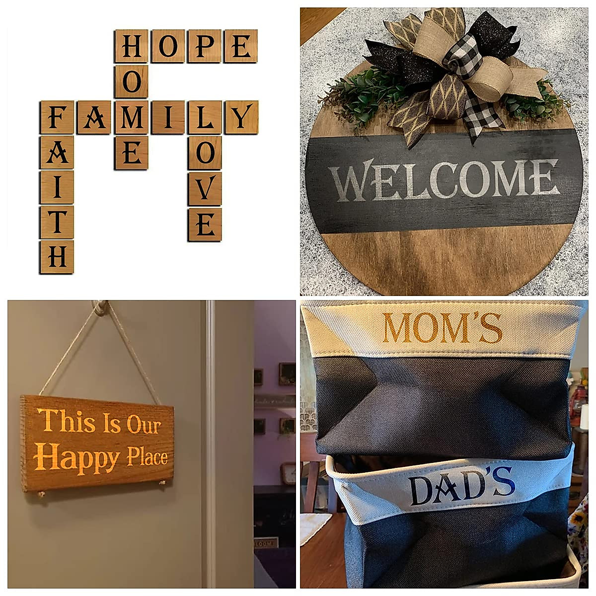 3 Inch Alphabet Letter Stencils for Painting - 70 Pack Letter and Number Stencil Templates with Signs for Painting on Wood, Reusable Alphabet and Numbers Stencils for Chalkboard Wood Signs & Wall Art