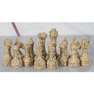 Radicaln Marble Chess Pieces Red & Coral 3.5 Inch King Figures Handmade 32 Chess Figures - Suitable for 16-20 Inch Chess Game - Board Games
