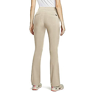 CQR Women's Hiking Pants, Lightweight UPF 50+ Sun Protective Outdoor Pants, Quick Dry Stretch Camping Work Pants, Boot Cut Beige, 6