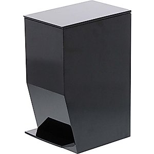 Yamazaki Home Sanitary Step Trash Can - Small Space Waste Bin For Bathroom Kitchen, Plastic, 1 gallon | 3.9 liters, Handles, Lid, No Assembly Req.
