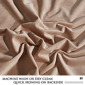 StangH Nursery Sunlight Blush Velvet Curtains - Elegant Interior Decoration Large Window Blackout Velvet Drapes for Living Room, 52 x 96 Inches Long, Blush Beige, 2 Pcs