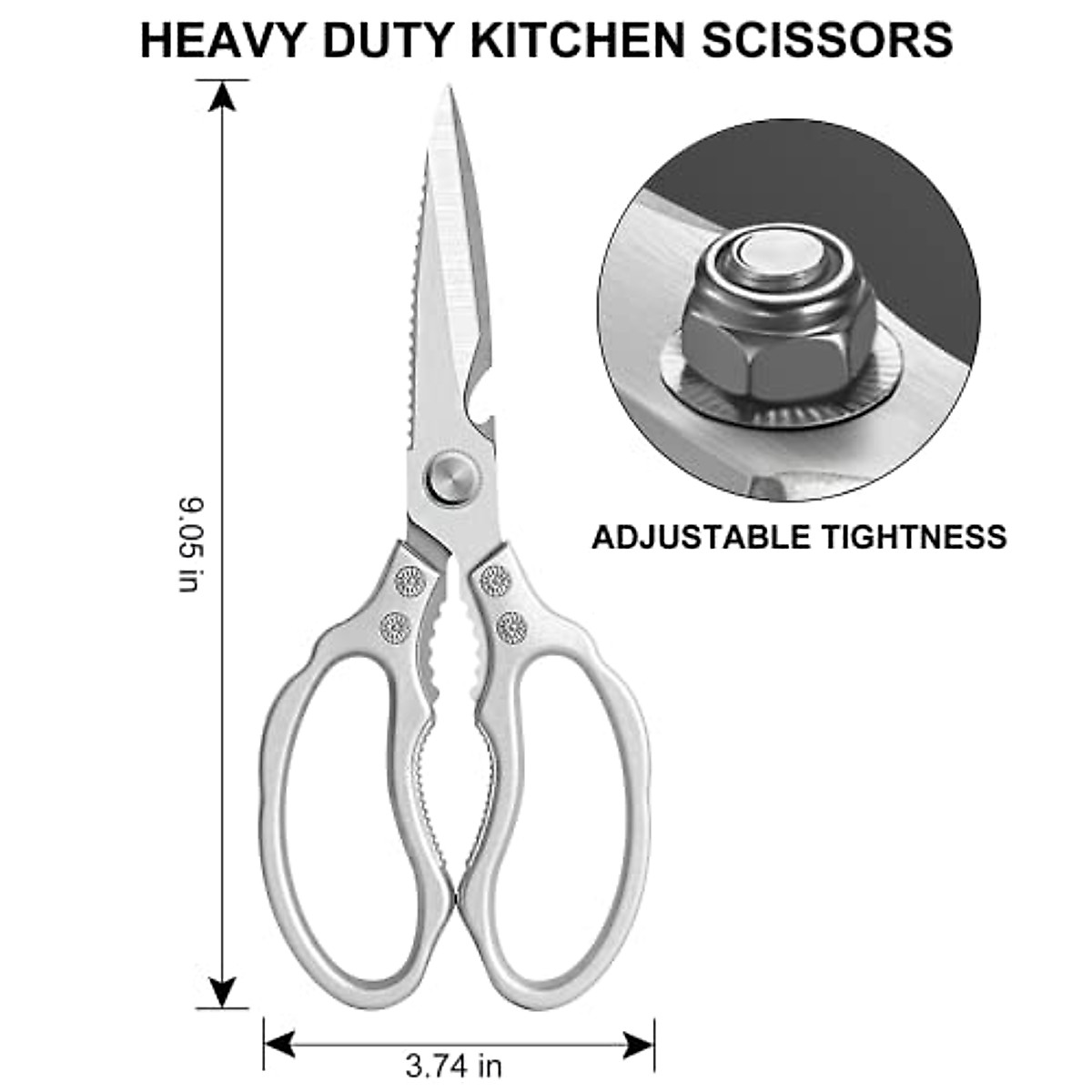 NileHome Kitchen Scissors, Scissors All Purpose, Scissors Heavy Duty for Kitchen Food Scissors, Non-Slip Stainless Steel Sharp Meat Scissors for Kitchen Sheers Cooking Scissors