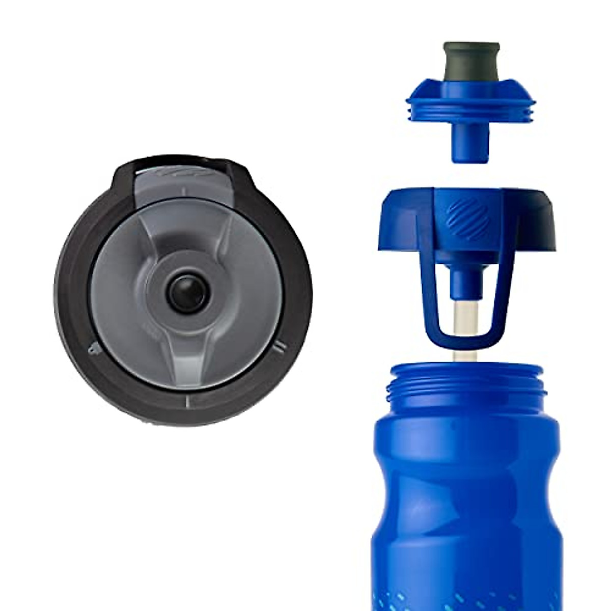 BlenderBottle Hydration Halex Squeeze Water Bottle with Straw, 32-Ounce, Black