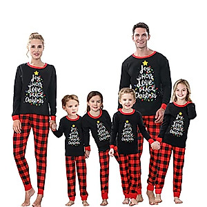 Kissage Matching Family Christmas Pjs Set Cotton Christmas Pajamas Holiday Sleepwear For Women Men Xmas Tree (4361-12)