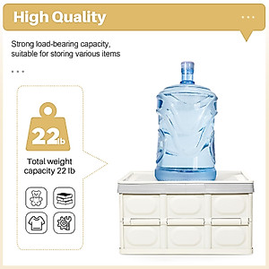 Homde 30L Collapsible Plastic Crates Storage Container with Lids 2 Pack Stackable Storage Bins with Secure Buckles for Clothes, Toy, Grocery, Camping and Garage (30L, White)