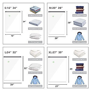 LOKNGXU Vacuum Storage Bags Save Storage Space Bedroom Organization Quilts Blankets Clothes Storage Vacuum Seal Bags with Travel Hand Pump (Large 6pack)