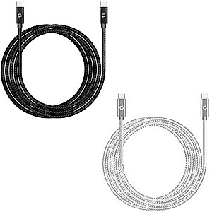Dual USB-C/PD 60W Fast Charging Cord Compatible with ZTE Blade V20 Plus 5Gbps Data Transfer for Power Delivery Hi Capacity Charging (White)