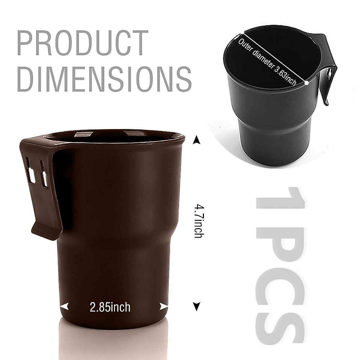 Hanging Cup Holder with 2 Kinds of Hooks,Multi-Function Car Cup Holder Organizer Car Seat Cup Holder for Drinks,Glasses Holder,Pen,Various Bits and Bobs (Brown)