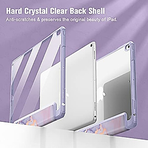 Fintie Hybrid Slim Case for iPad Air 3rd Generation 10.5" 2019 / iPad Pro 10.5 Inch 2017 - [Built-in Pencil Holder] Shockproof Cover with Clear Transparent Back Shell, Lilac Marble
