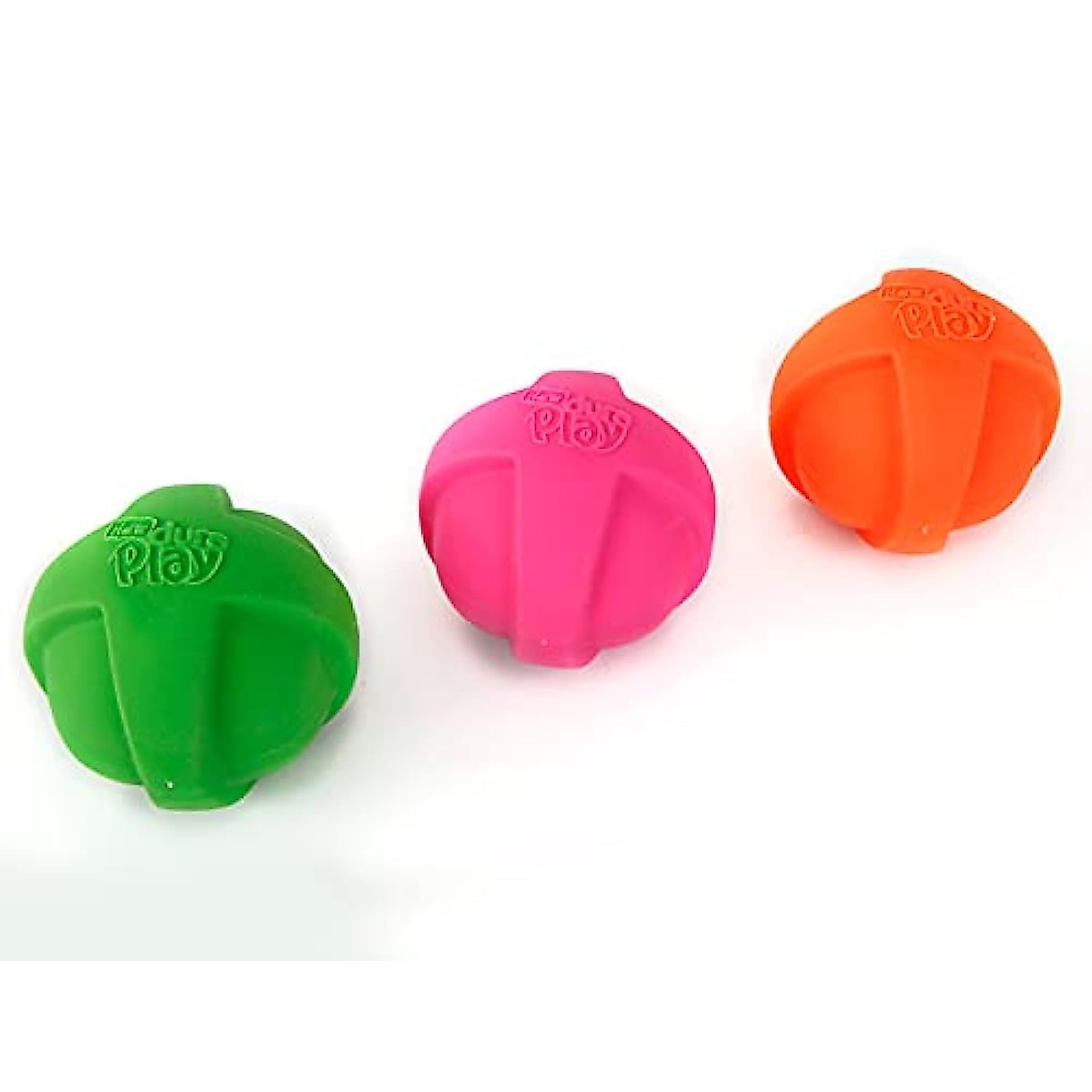 Hartz DuraPlay Ball Squeaky Latex Dog Toy, Neon Green, Neon Pink & Neon Orange, Large 3 Count Pack