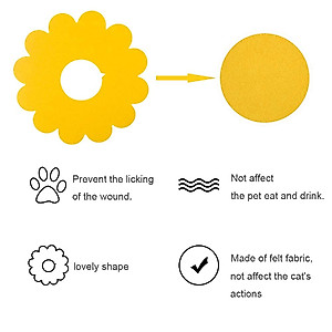 QIYADIN 5 Pieces Pet Cone Collar, Soft Recovery Cone for Cats Puppy Rabbit, Elizabethan Collars Cat Cones Flower Shape Loops-Protective Wound Healing. Not Affect The Pet Eat and Drink (M)