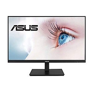 ASUS VA27DQSB 27” Monitor, 1080P Full HD, 75Hz, IPS, Adaptive-Sync, Eye Care, HDMI DisplayPort VGA USB Hub, Frameless, Ergonomic Design, VESA Wall Mountable,BLACK