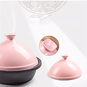 Enameled Cast Iron Moroccan Tagine with Silicone Gloves 2.7 quart with Enamel Lid Pot Slow Cooker Without Lead Cooking Healthy Food (Green)