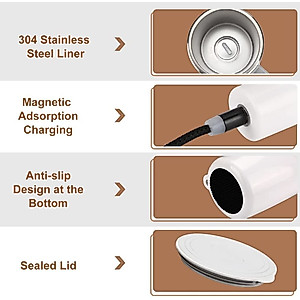 XHJBaby Self Stirring Coffee Mug,Rechargeable Automatic Magnetic Mixing Stainless Steel Cup with Lid for Coffee Tea Hot Chocolate Milk Cocoa 380ml/13oz Black Electric Mixer Mug Best Gift