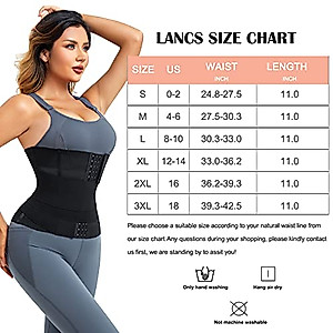 LANCS 2 in 1 Waist Trainer for Women Lower Belly Fat Waist Cincher Corset Shapewear Waist Trimmer Postpartum Belly Wrap (Black, Large)