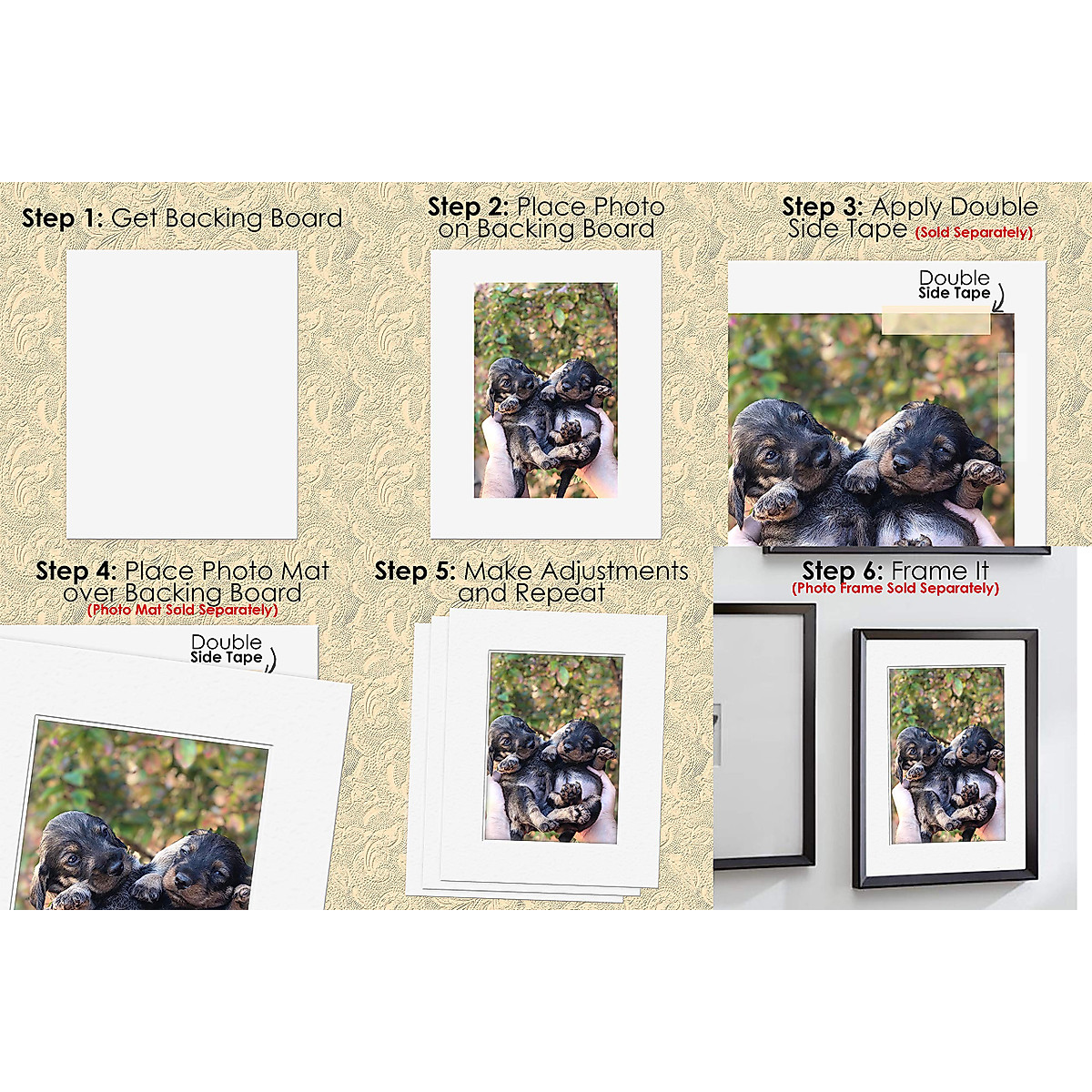 Golden State Art, 8x10 Backing Board Only - for Art, Photos, Print - 4-Ply - 100 Single Backing Boards (100 Pack)