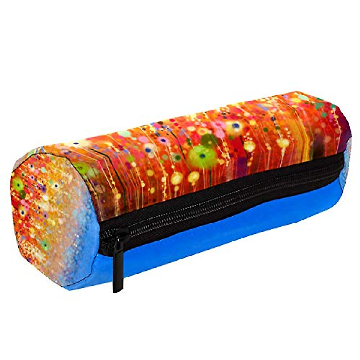 Abstract Flowers Field Watercolor Painting Pencil Bag Pen Case Stationary Case Pencil Pouch Desk Organizer Makeup Cosmetic Bag for School Office