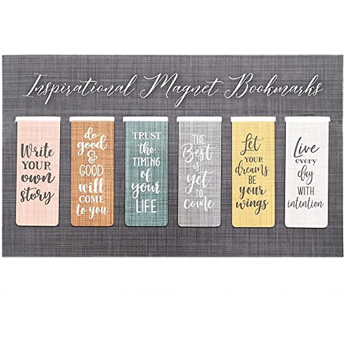36-Pack Inspirational Magnetic Bookmarks for Women with Motivational Quotes, Bulk Magnet Page Clips for Students, Teachers, Office, Reading, 6 Designs (2.5x1 in)